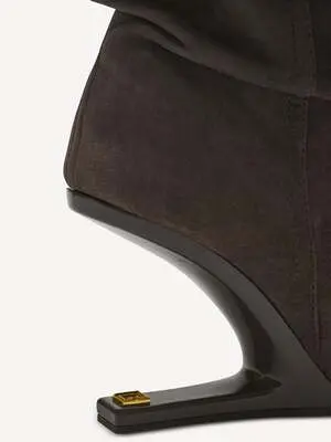 Balmain No Wedge Suede Ankle Boots - Grey