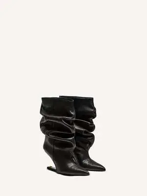 Balmain No Wedge Smooth Leather Ankle Boots
