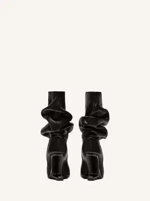 Balmain No Wedge Smooth Leather Ankle Boots