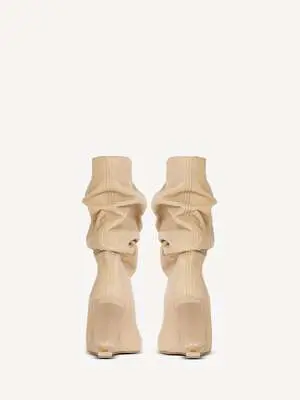 Balmain No Wedge Smooth Leather Ankle Boots - Beige