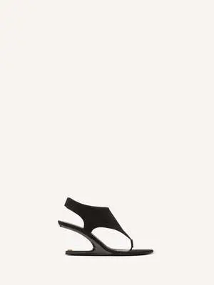 Balmain No Wedge Suede Sandals - Black