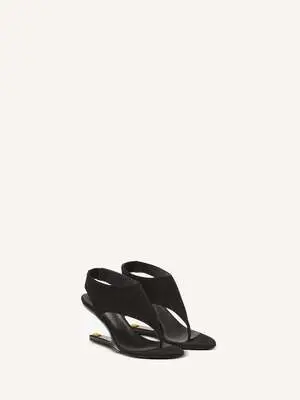 Balmain No Wedge Suede Sandals - Black