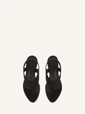 Balmain No Wedge Suede Sandals - Black