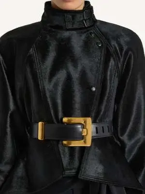 Balmain Anthem Belt 4.5cm-calfskin - Black