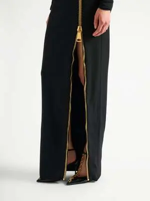 Balmain Long Slit Dress With Zip