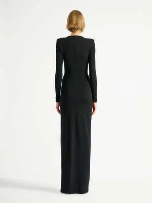 Balmain Long Slit Dress With Zip