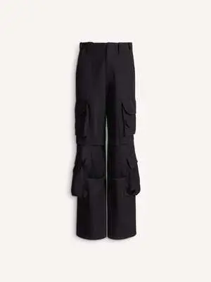 Balmain Wool Twill Cargo Pants - Black