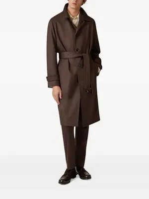 LARDINI Single-breasted Wool Trench Coat