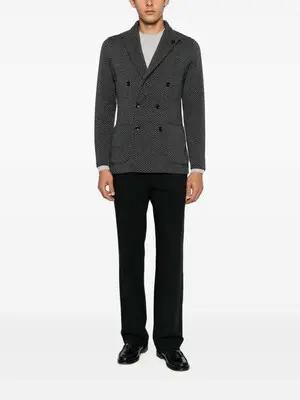 LARDINI Double-breasted Jacket With Chevron Pattern
