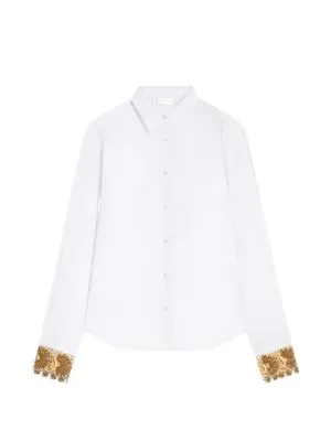 Dries Van Noten Embroidered Cotton Poplin Shirt