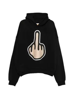 PDF Graphic Print Hoodie - Black