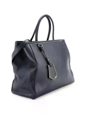 Fendi 2jours Bag Leather Medium Tote Bag - Blue