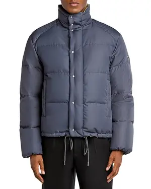 Moncler Verone Stand Collar Quilted Down Puffer Jacket - Medium Grey