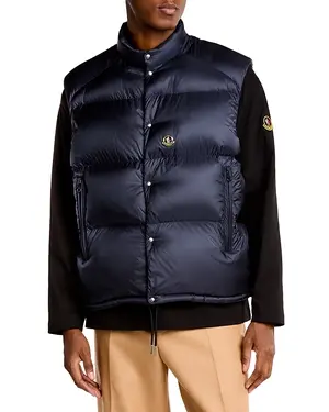 Moncler Tibb Reversible Down Puffer Vest - Blue