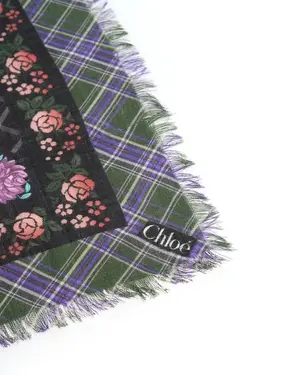 Chloé Folk Cashmere & Wool Square Scarf