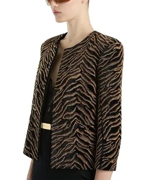 Balmain Velvet Jacket With Tiger Embroidery - Multicolor