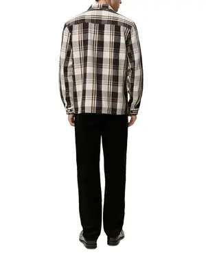 LES DEUX Structured Check Cotton Overshirt