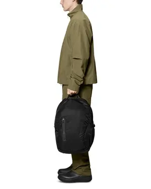 Rains Delphi Nylon Sculpted Water Repellent Backpack - Black