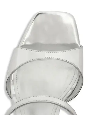 Schutz Arlene Patent Platform Sandals - Silver