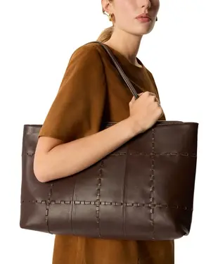 Whistles Whipstitch Large Leather Tote