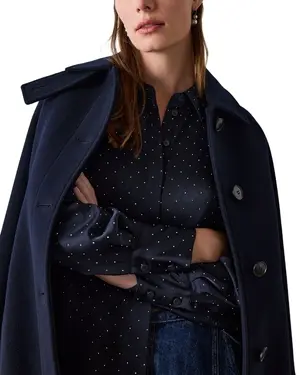 Whistles Embellished Hammered Satin Shirt