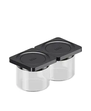 CLIIK Press Glass Small Food Storage Container, 2 Pack - Black