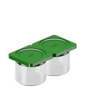CLIIK Press Glass Small Food Storage Container, 2 Pack Green