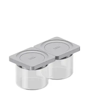 CLIIK Press Glass Small Food Storage Container, 2 Pack - Grey