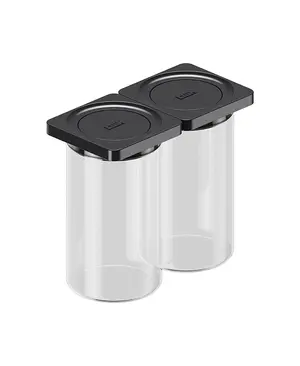 CLIIK Press Glass Medium Food Storage Container, 2 Pack - Black