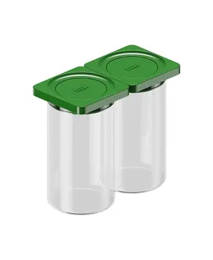 CLIIK Press Glass Medium Food Storage Container, 2 Pack - Green