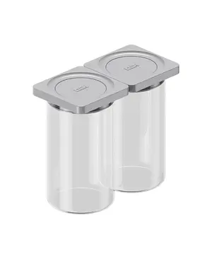 CLIIK Press Glass Medium Food Storage Container, 2 Pack - Grey