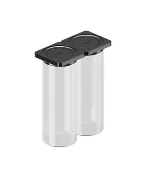 CLIIK Press Glass Large Food Storage Container, 2 Pack Black
