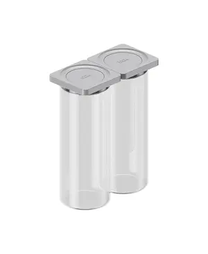 CLIIK Press Glass Large Food Storage Container, 2 Pack Grey