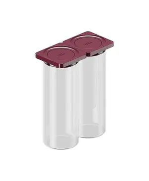 CLIIK Press Glass Large Food Storage Container, 2 Pack - Maroon