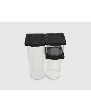 CLIIK Press Glass Food Storage Container, Family Pack - Black