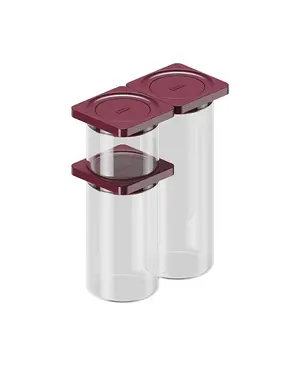 CLIIK Press Glass Food Storage Container, Family Pack Maroon