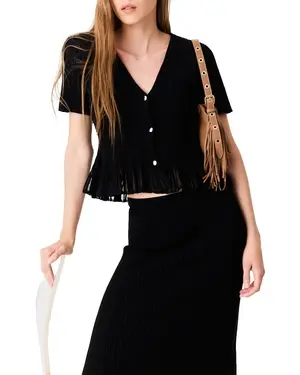 Maje Morga V Neck Cardigan Sweater