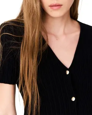 Maje Morga V Neck Cardigan Sweater