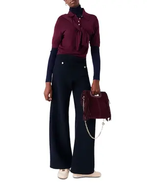Maje Piponette Tweed Flared Trousers