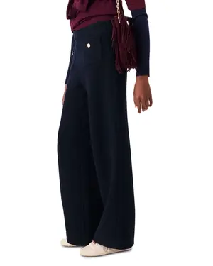 Maje Piponette Tweed Flared Trousers