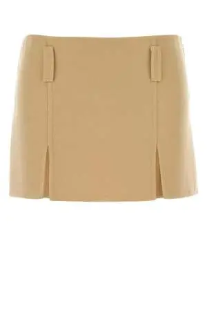 Miu Miu Pastel Wool Blend Mini Skirt - Yellow