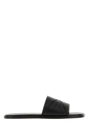 Loewe Leather Slippers - Black