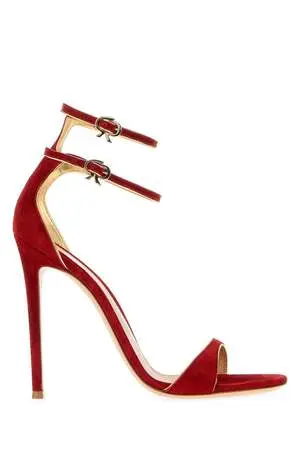 GIANVITO ROSSI Suede Visctorine Sandals - Red