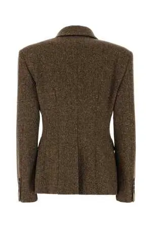 Brunello Cucinelli Melange Wool Blend Blazer - Brown