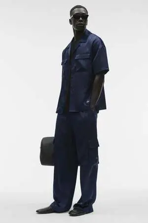 Alo Yoga Satin Horizon Straight Leg Cargo Pants - Navy