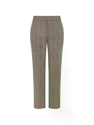 Peserico Check-pattern Tailored Trousers - Brown