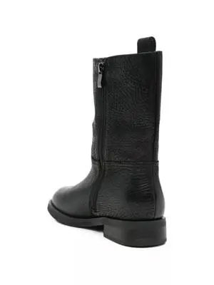 SERGIO MORETTI FIRENZE Logo-plaque Pebbled-leather Boots