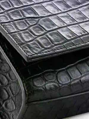 Saint Laurent Classic Monogram Tassel Crocodile Embossed Leather Medium Crossbody Bag