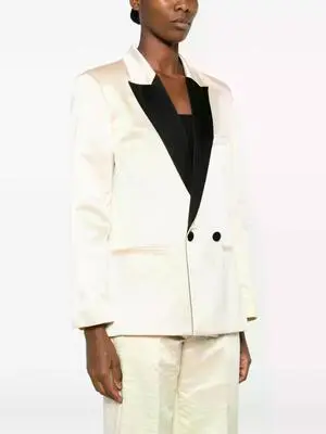 FORTE_FORTE Double-breasted Satin Blazer