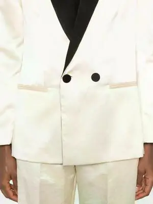 FORTE_FORTE Double-breasted Satin Blazer